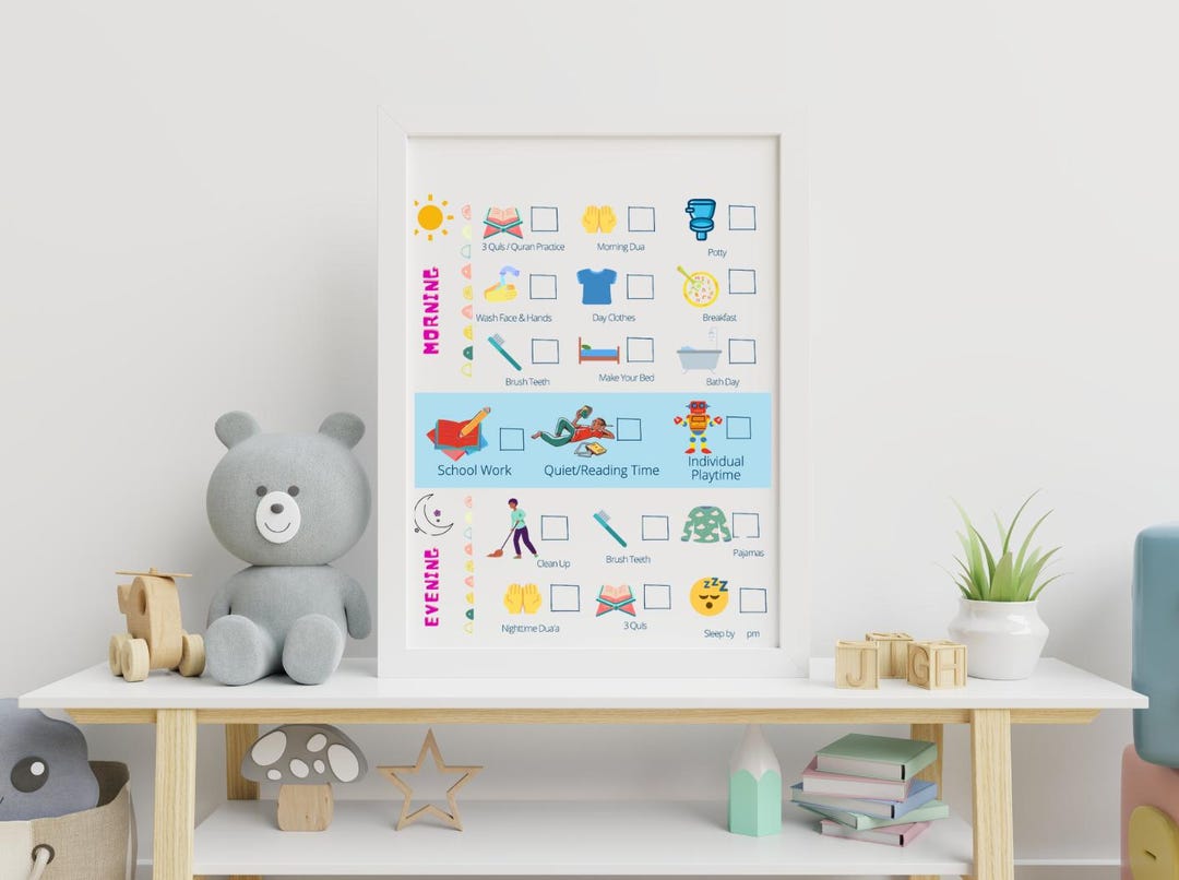 Islamic Daily Routine Chart for Kids | Routine Checklist | Morning to ...