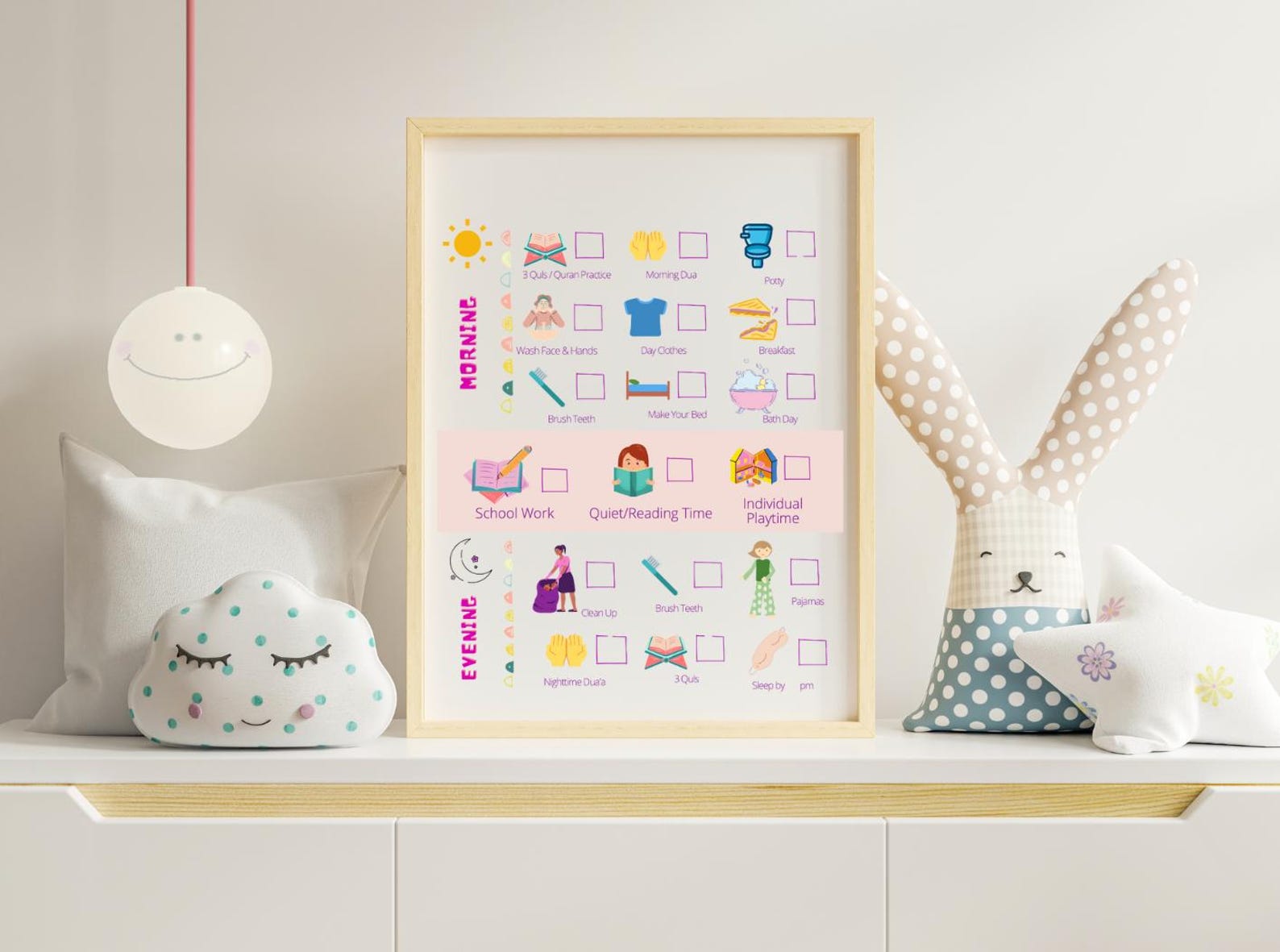 Islamic Daily Routine Chart for Kids | Routine Checklist | Morning to ...