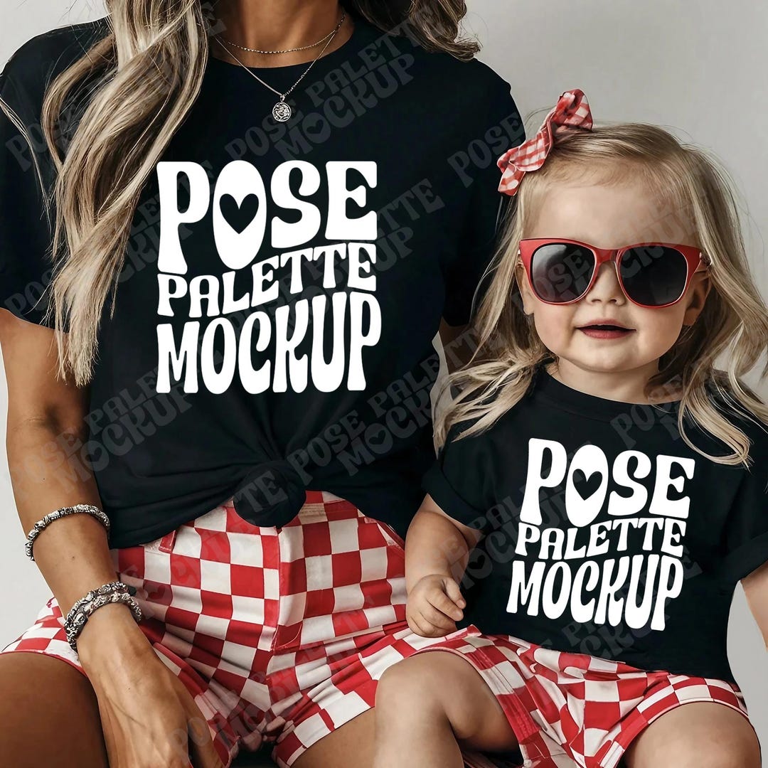 Mama Mini Mockup Tshirt Mommy and Me Mock up Black Bella Canvas 3001 ...