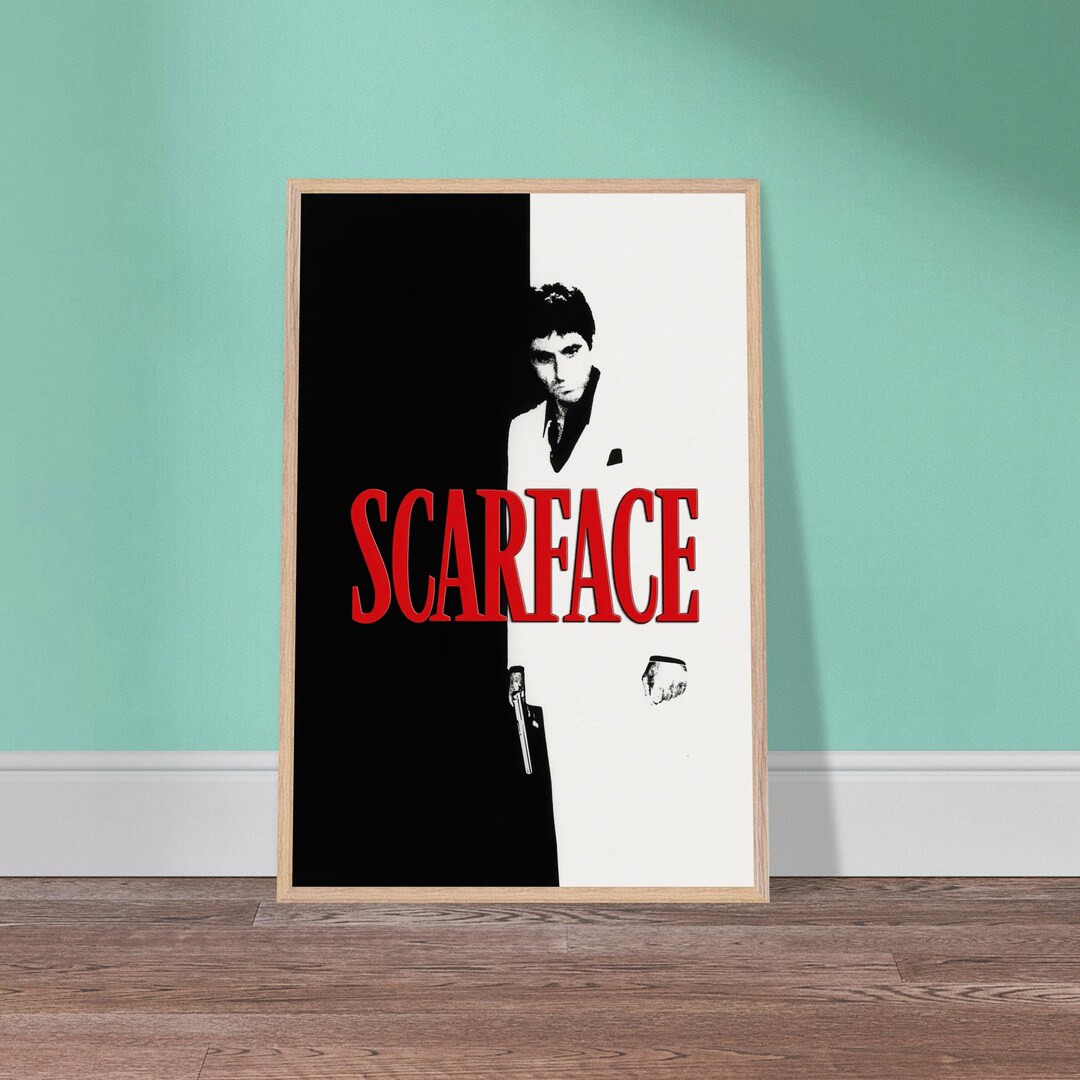 Scarface 1983 Movie Poster - Tony Montana Gangster Art - Retro Crime ...
