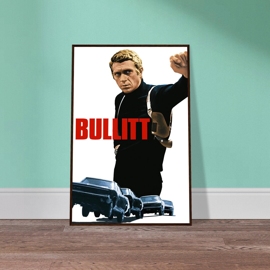 Bullitt (1968) Classic Movie Poster - Steve Mcqueen Car Chase Art Print ...