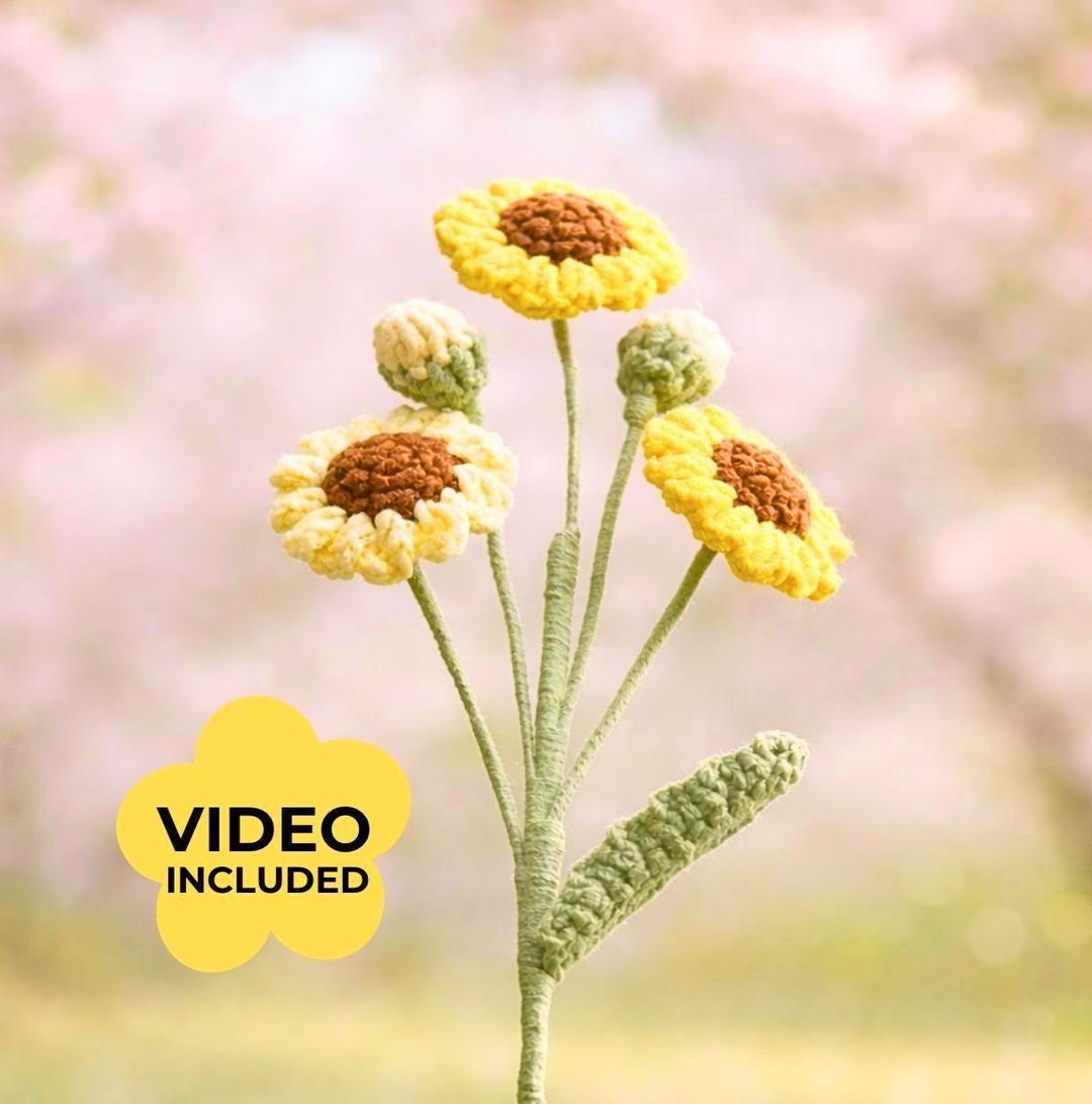 Daisy Flower Stem Crochet PATTERN Classic Garden Bloom PDF Tutorial ...
