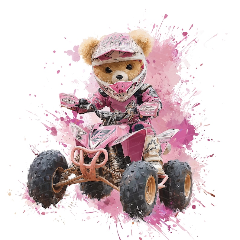 38 Motocross Teddy Bears Clipart, Dirtbike Racing Png’s (digital ...