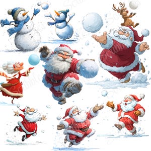 80 Funny Santa Clipart, Quirky Christmas PNG Images (digital Download ...