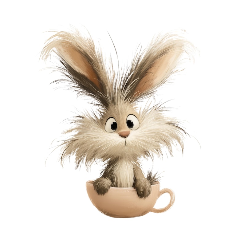 38 Adorable Bunny Rabbits Clipart, Whimsical PNG, Digital Download - Etsy