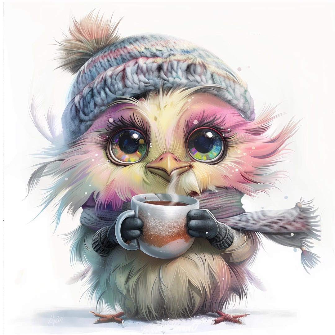 45 Whimsical Winter Birds Wearing Toques Clipart, Quirky Cute Birds PNG ...