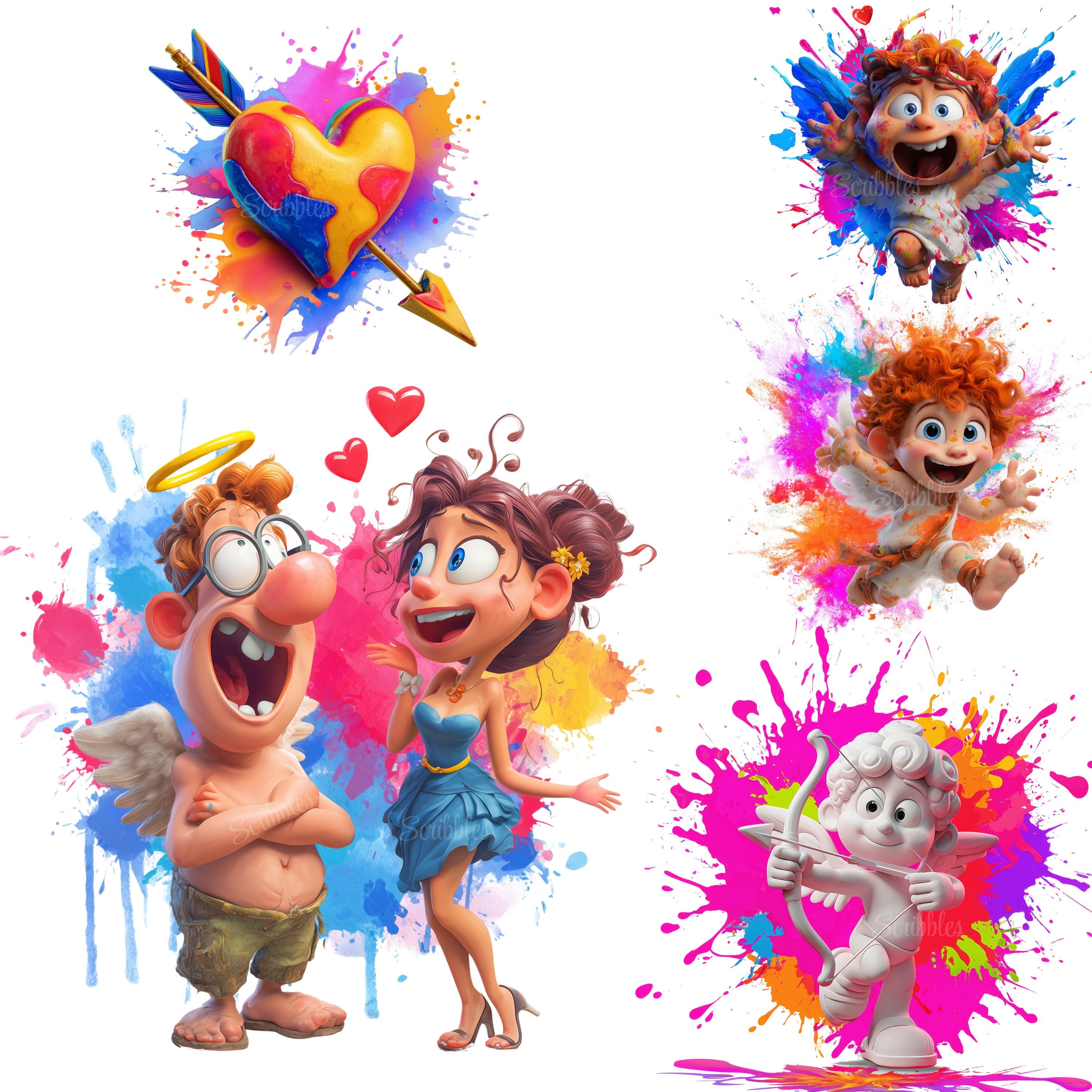 24 Cupids Clipart, Valentines Day PNG, Design, Love, Hearts, Phone ...