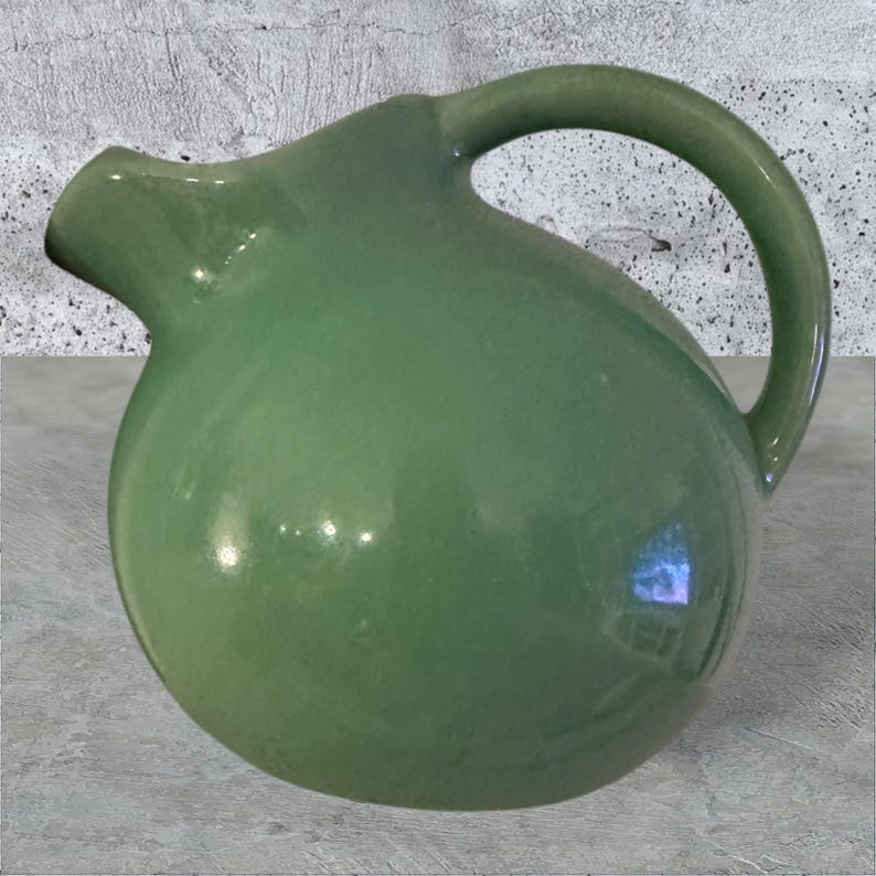 Mid Century Hall Tilt Ball Pitcher - Spring Green 1950s Vintage With ...