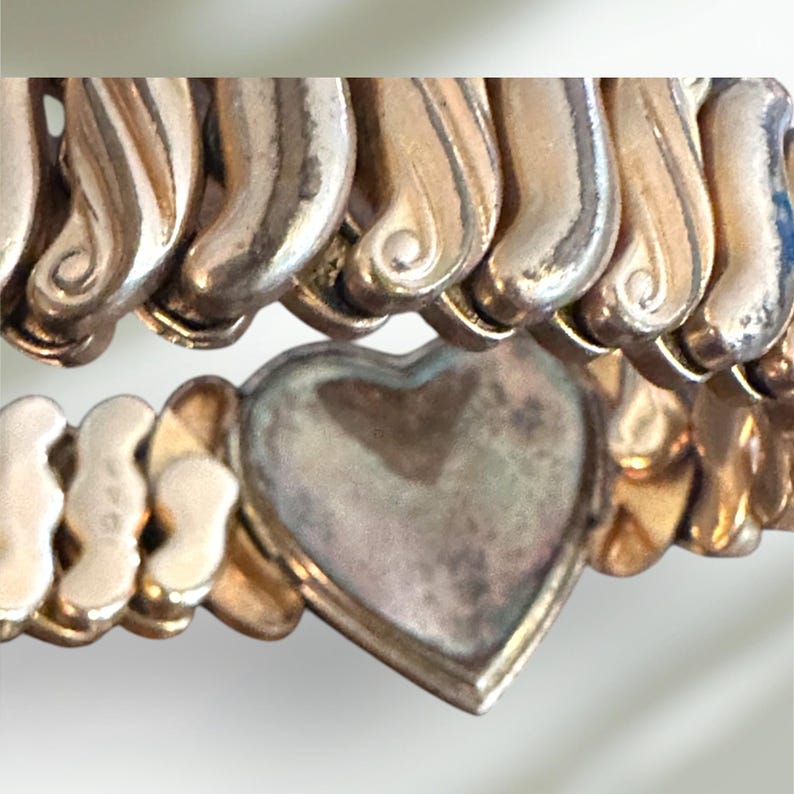 Vintage Sweetheart Expansion Bracelet Small Wrist Floral Heart 1946 ...