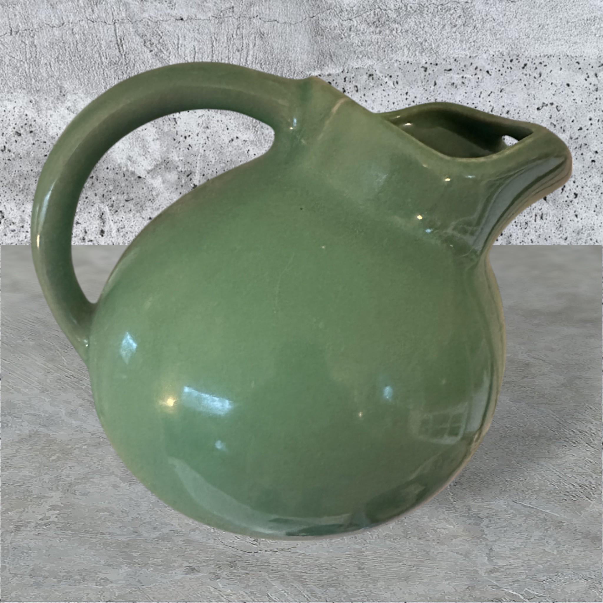 Mid Century Hall Tilt Ball Pitcher - Spring Green 1950s Vintage With ...
