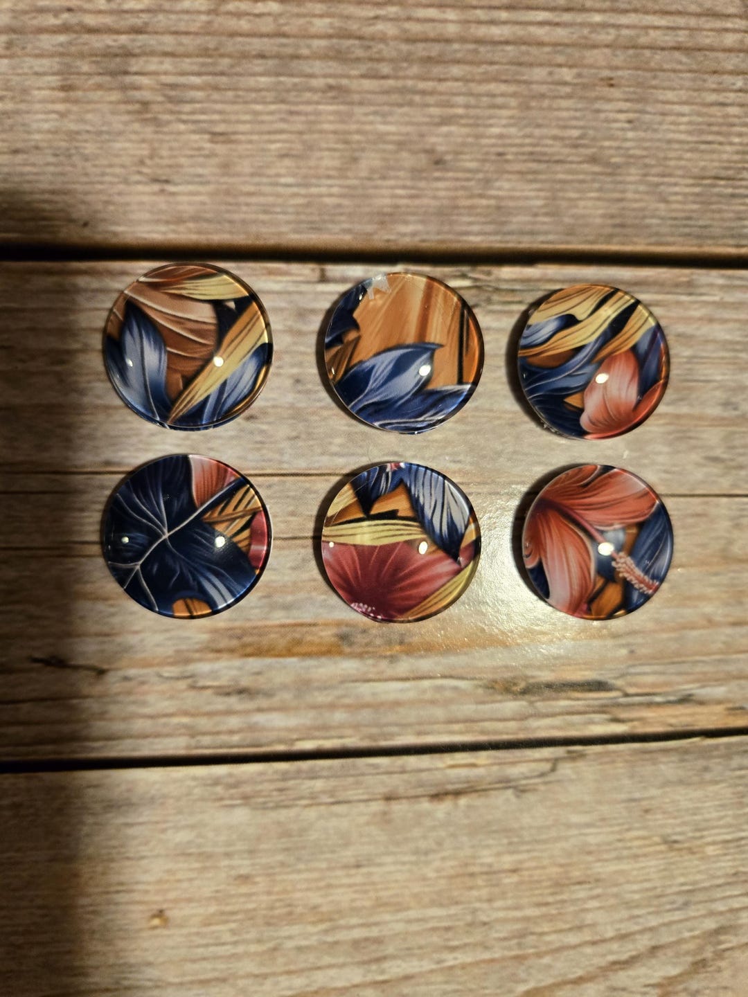 Floral Leaves Fridge Magnets - Set of 6 - Etsy