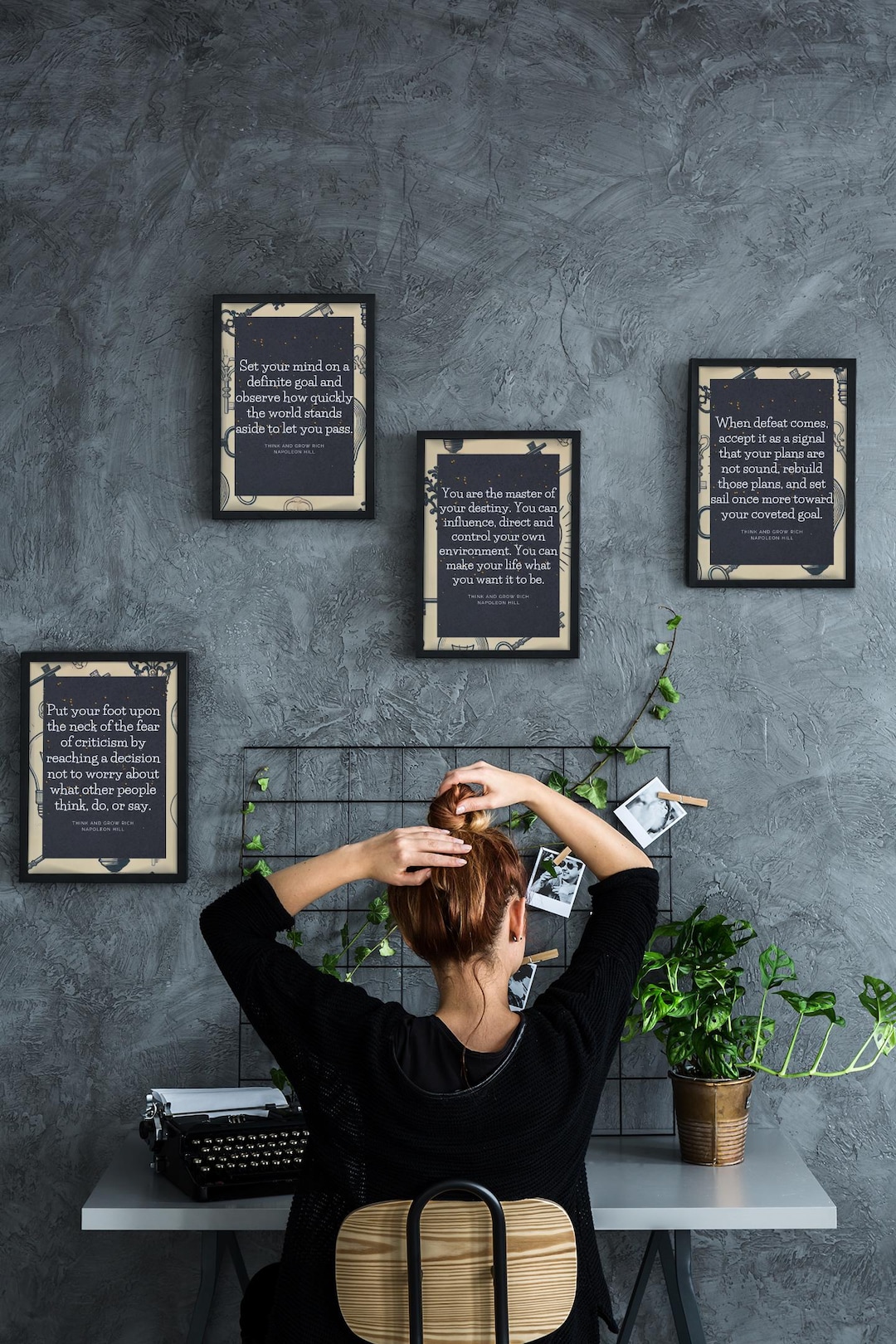 Think and Grow Rich Wall Art – Printable Motivational Quotes Bundle ...