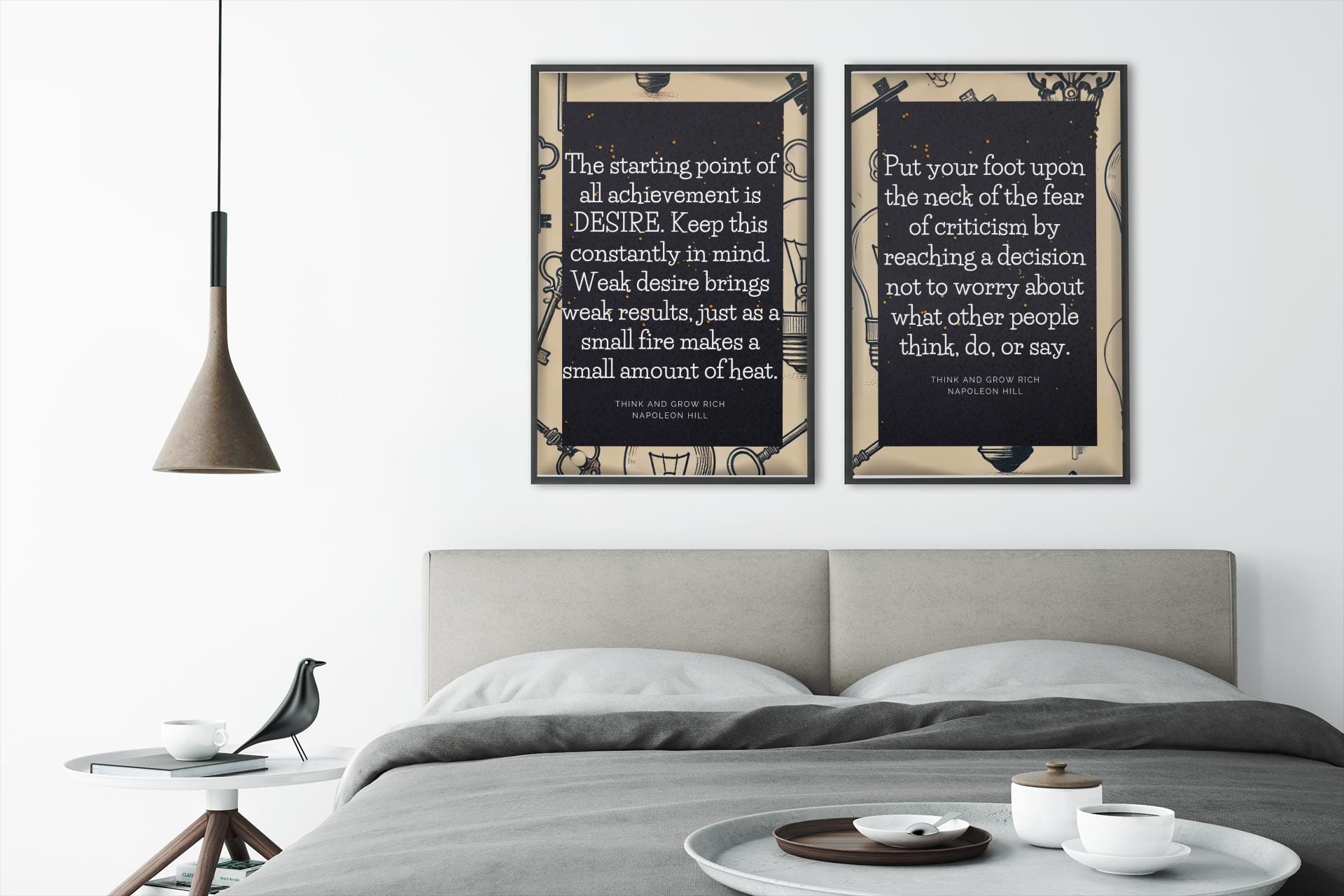 Think and Grow Rich Wall Art – Printable Motivational Quotes Bundle ...