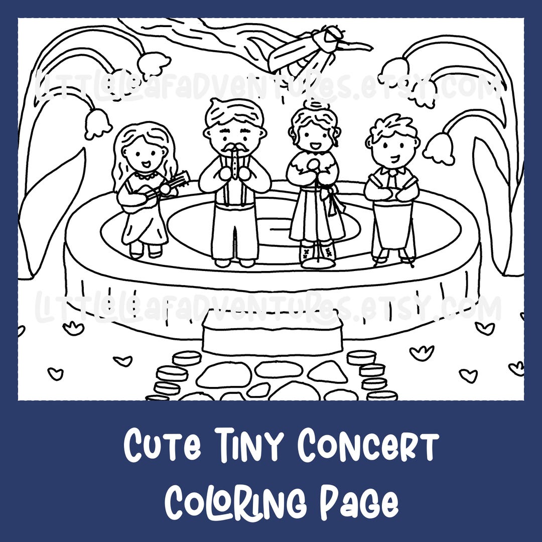 Miniature Concert Coloring Page - Etsy