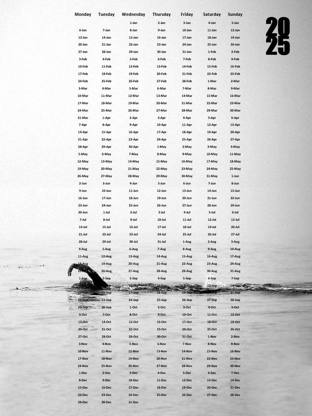 Commitment Calendar Template - 2025 - Etsy