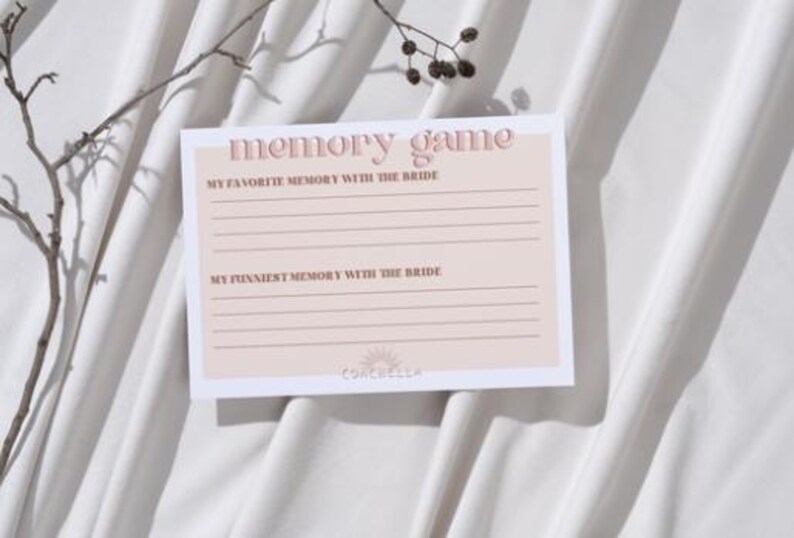 Favorite Memories With the Bride - Bachelorette Party Memory Game ...