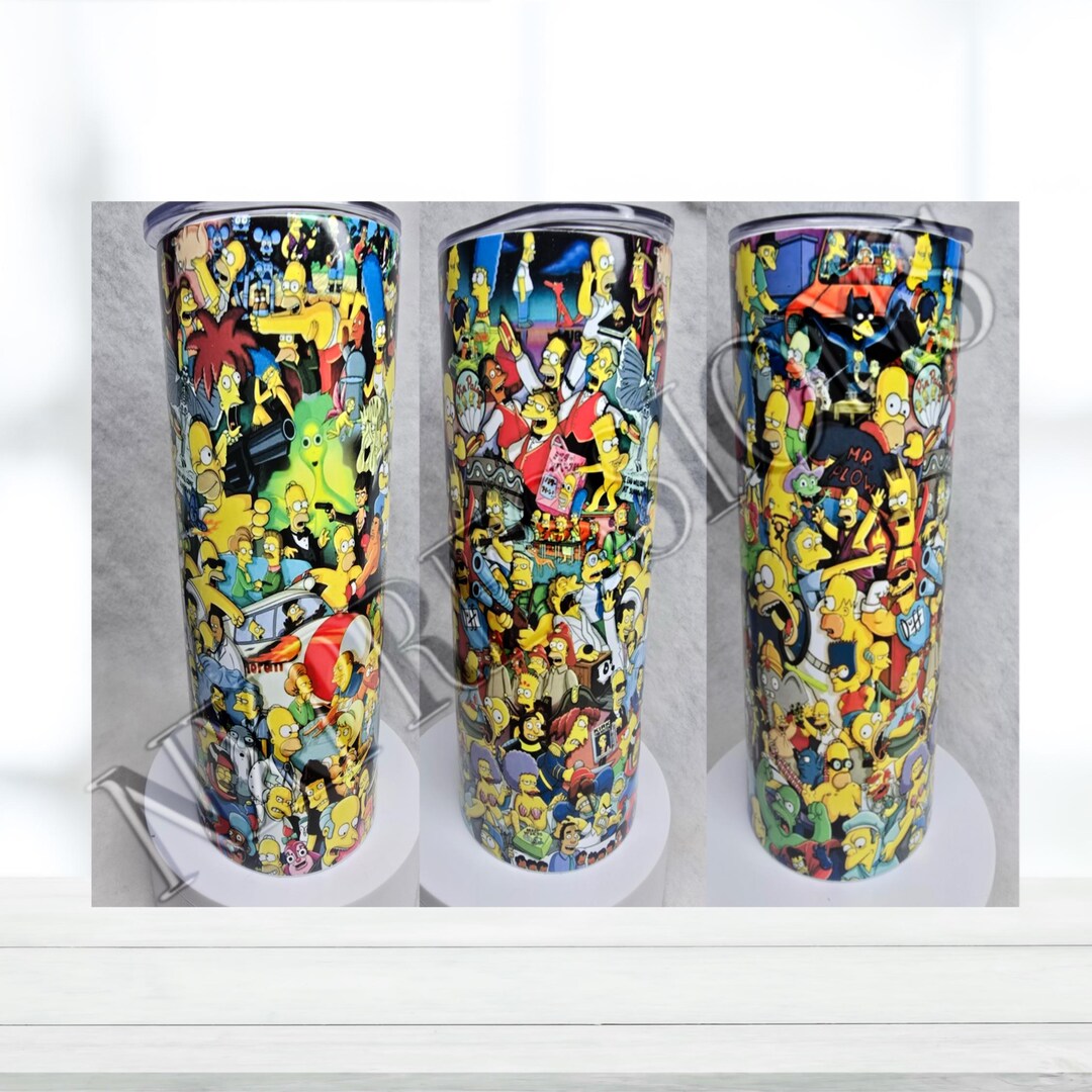 Cartoon Simpsons Collage 20oz Tumbler | Duo Tumbler | Glitter Tumbler ...