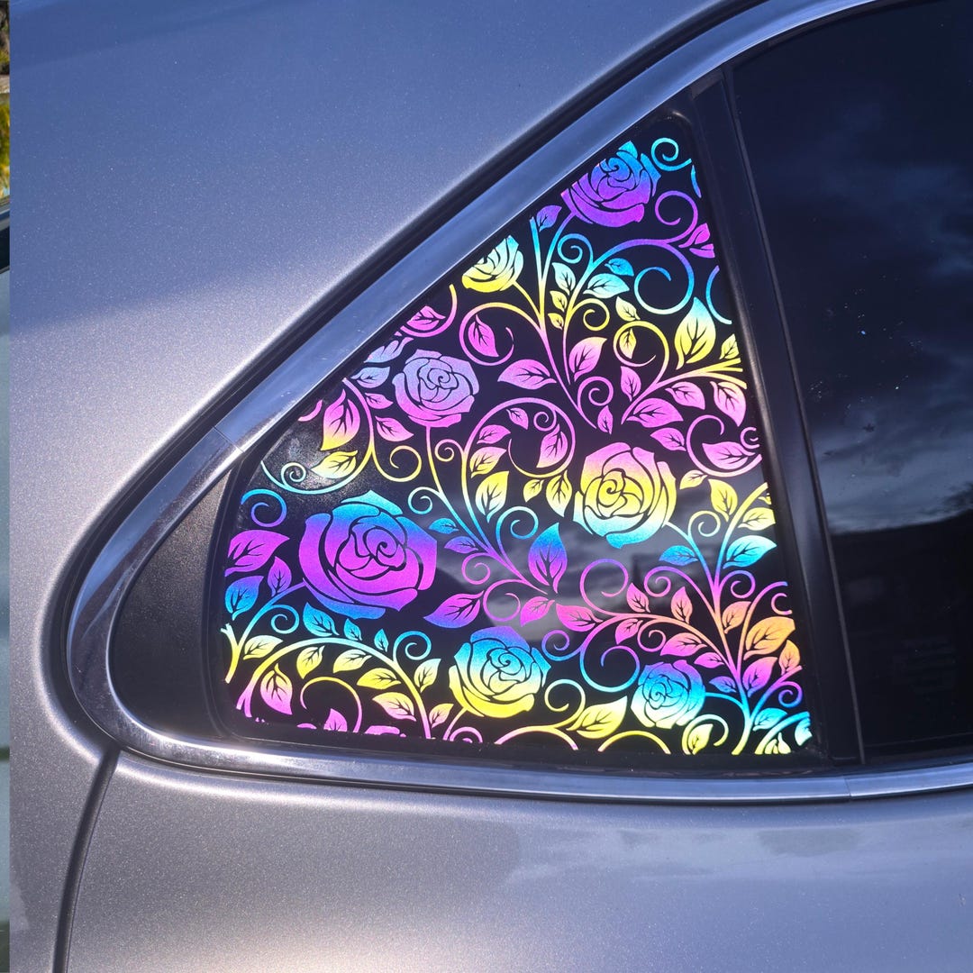 Roses Full Coverage Reflective Window Decal | Rear Window Decal ...