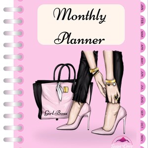 Girl Boss Monthly Planner, Digital Planner 2025, Digital Calendar ...