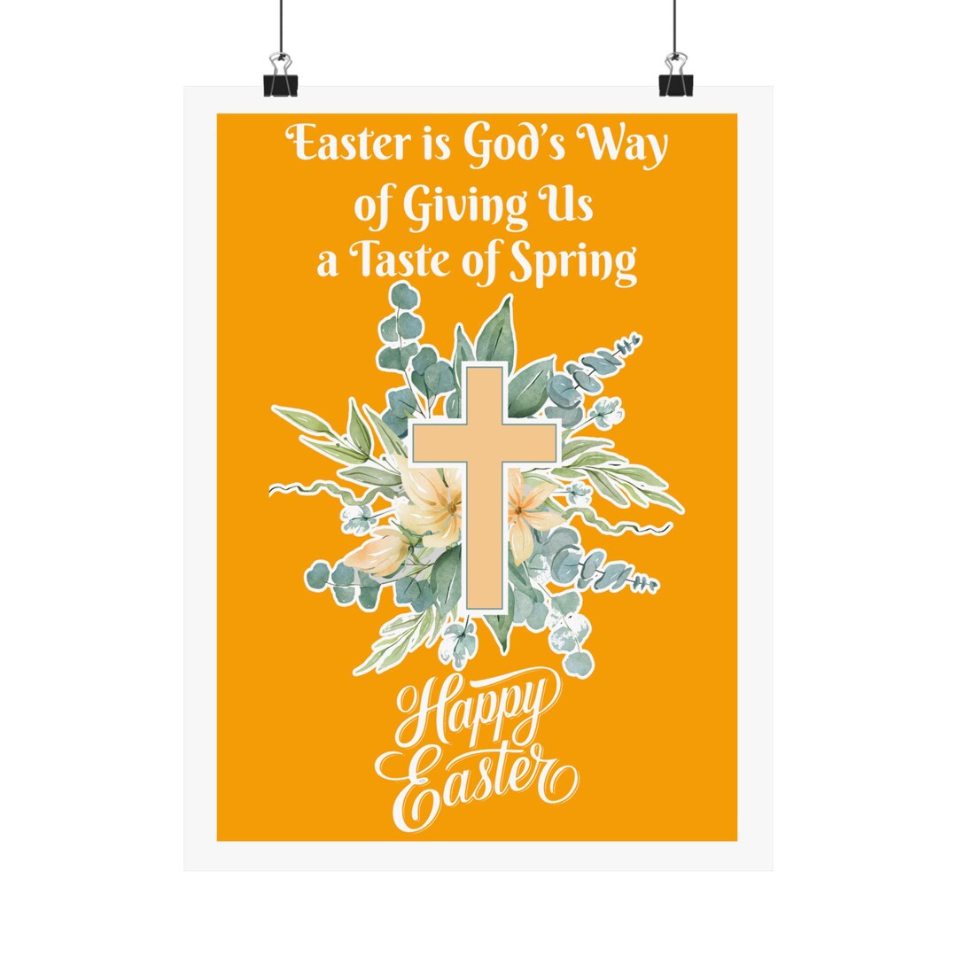 Christian Easter Poster Religious Floral Decor Wall Print Home Office ...