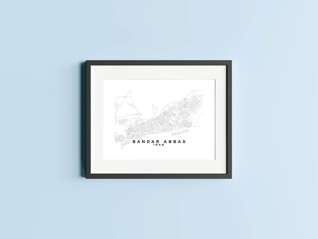 Bandar Abbas City Map, Poster, Bandar Abbas Iran Map, Wall Art, Iranian ...