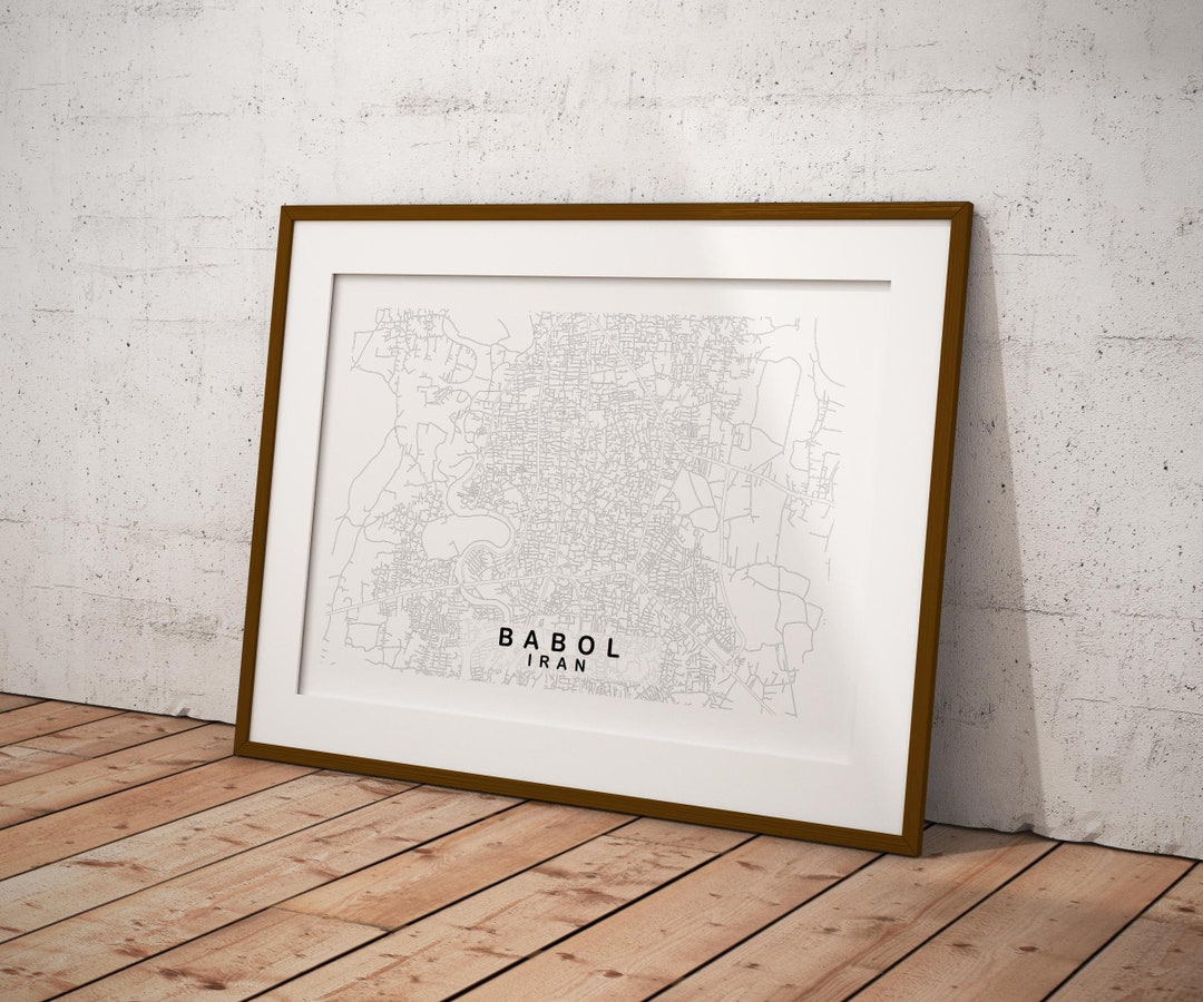 Babol City Map, Poster, Babol Iran Map, Wall Art, Iranian Cities, Babol ...