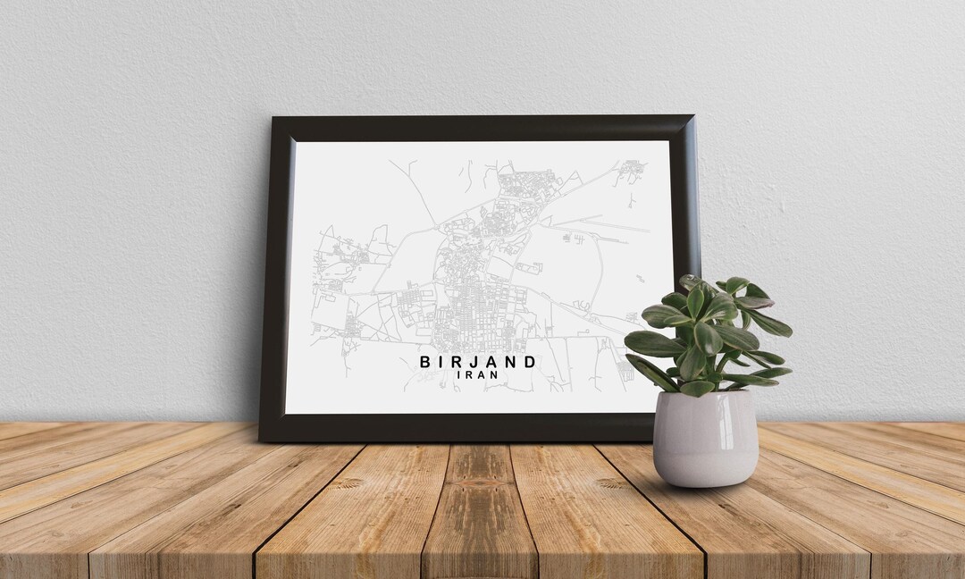 Birjand City Map, Poster, Birjand Iran Map, Wall Art, Iranian Cities ...