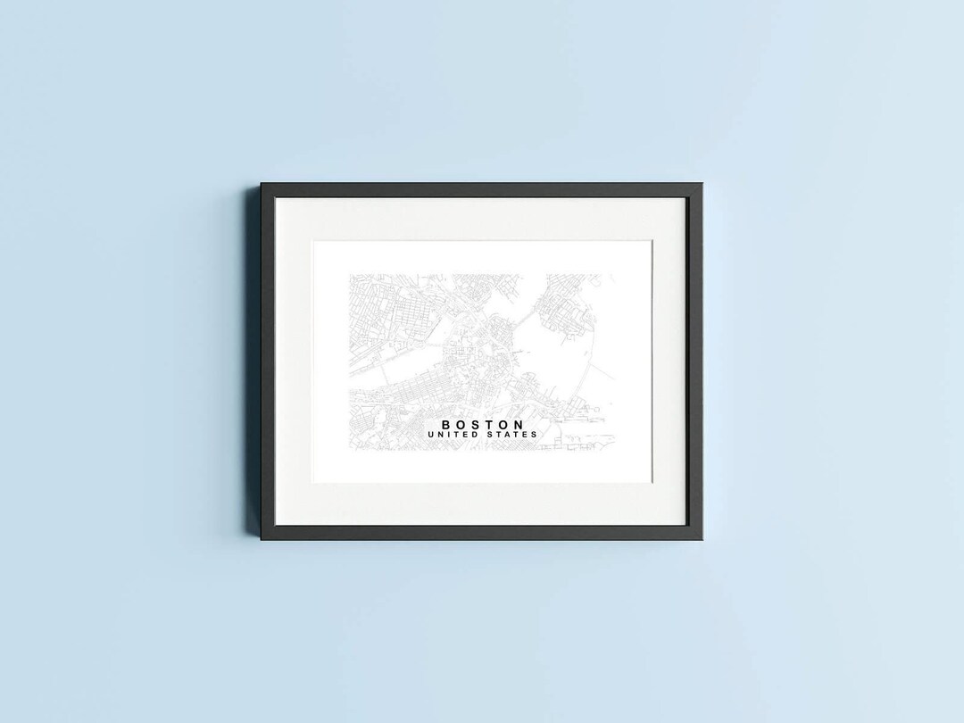 Boston City Map, Poster, Boston Iran Map, Wall Art, Iranian Cities ...