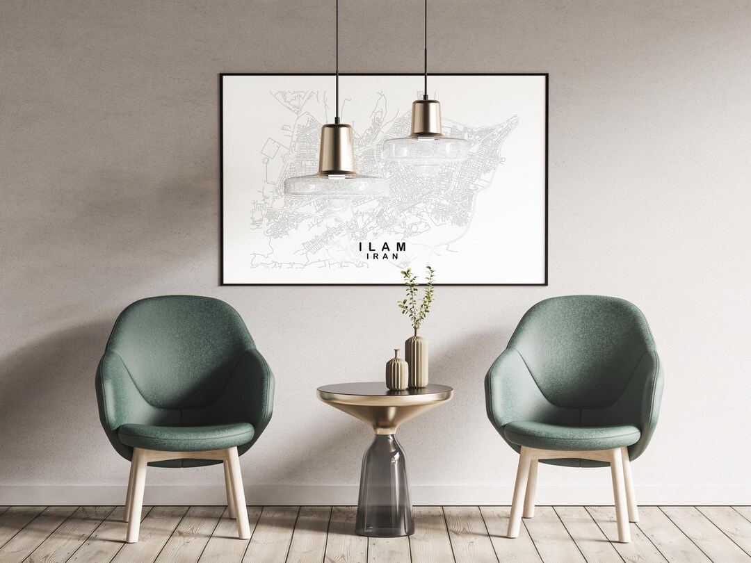 Ilam City Map, Poster, Ilam Iran Map, Wall Art, Iranian Cities, Ilam ...