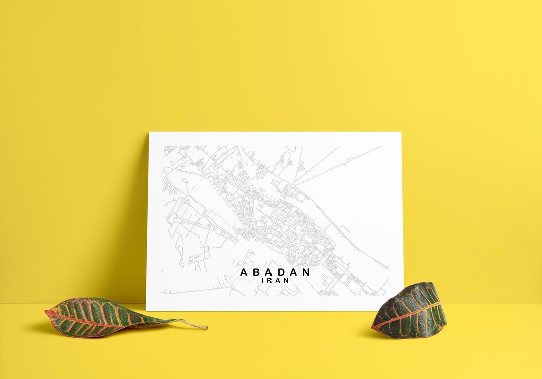 Abadan City Map, Poster, Abadan Iran Map, Wall Art, Iranian Cities ...