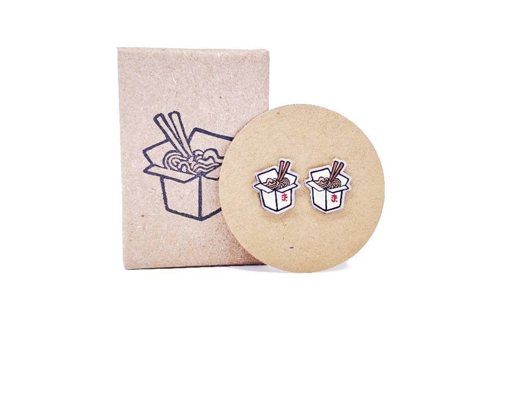 Little Takeout Boxes Stud Earrings Hypoallergenic - Etsy