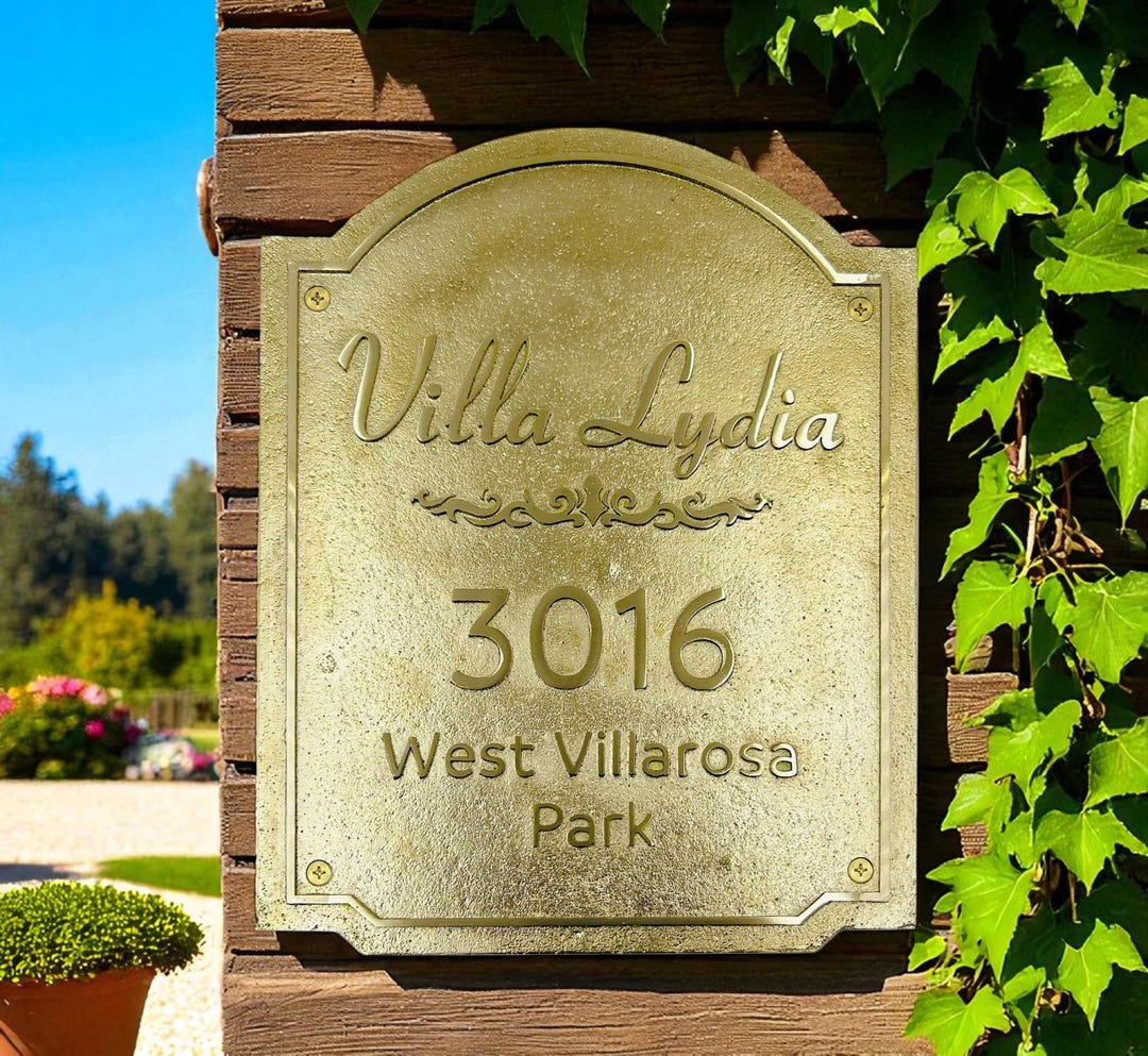 Custom Address Plaque – Personalized Brass or Bronze Sign – Durable ...