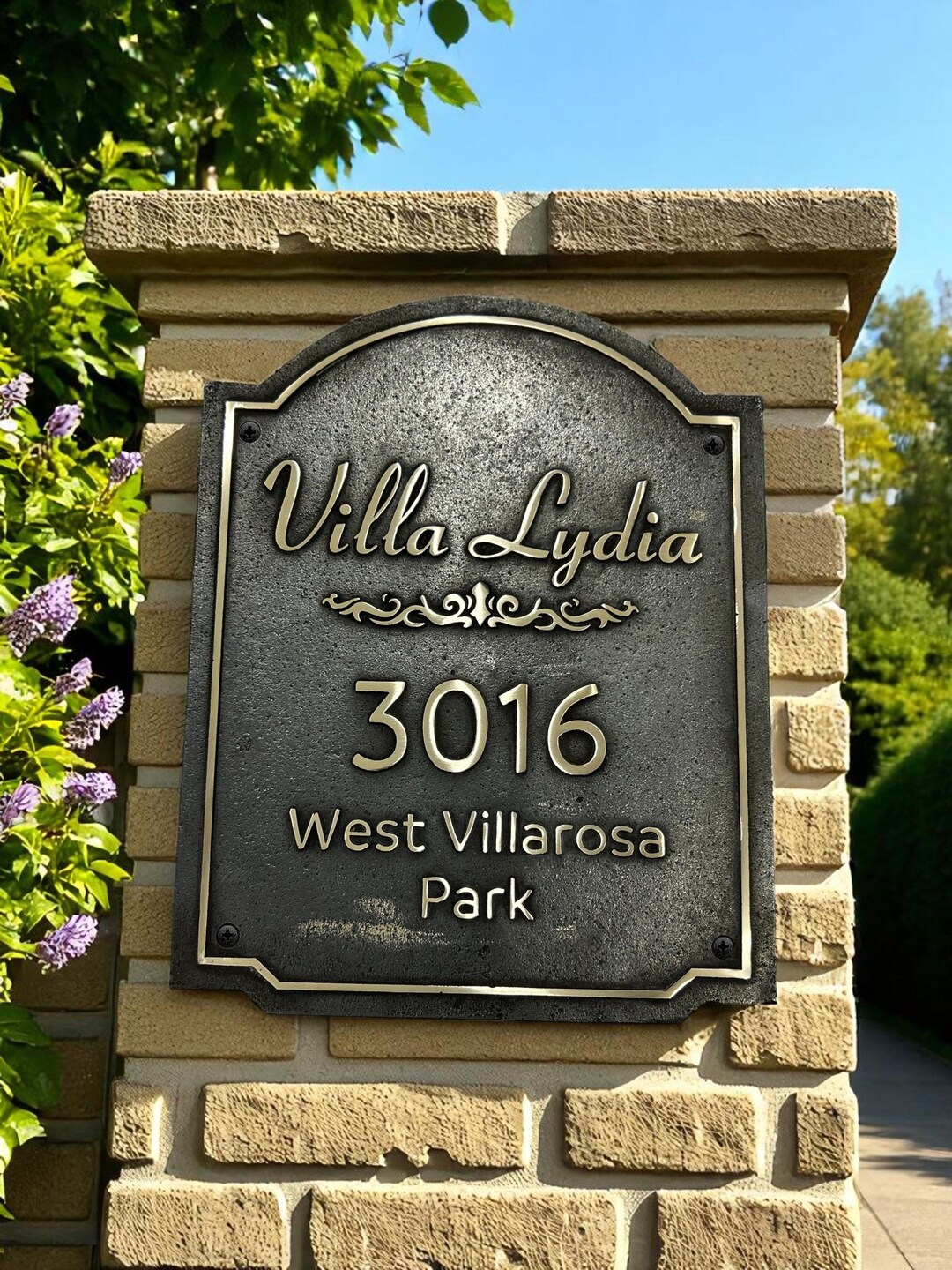 Cast Bronze and Cast Brass Address Plaques Fully Customized Arabic ...