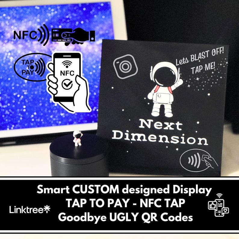 NFC Digital Business Card | Scannable Display Sign | Custom Business ...