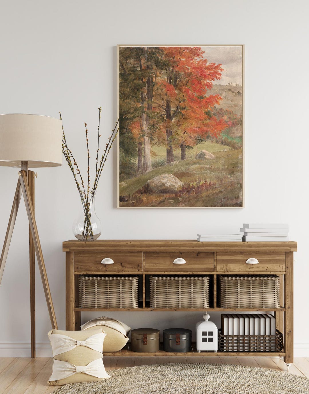 Frederic Edwin Church - Autumn Woods Landscape Art Print: Hudson River ...