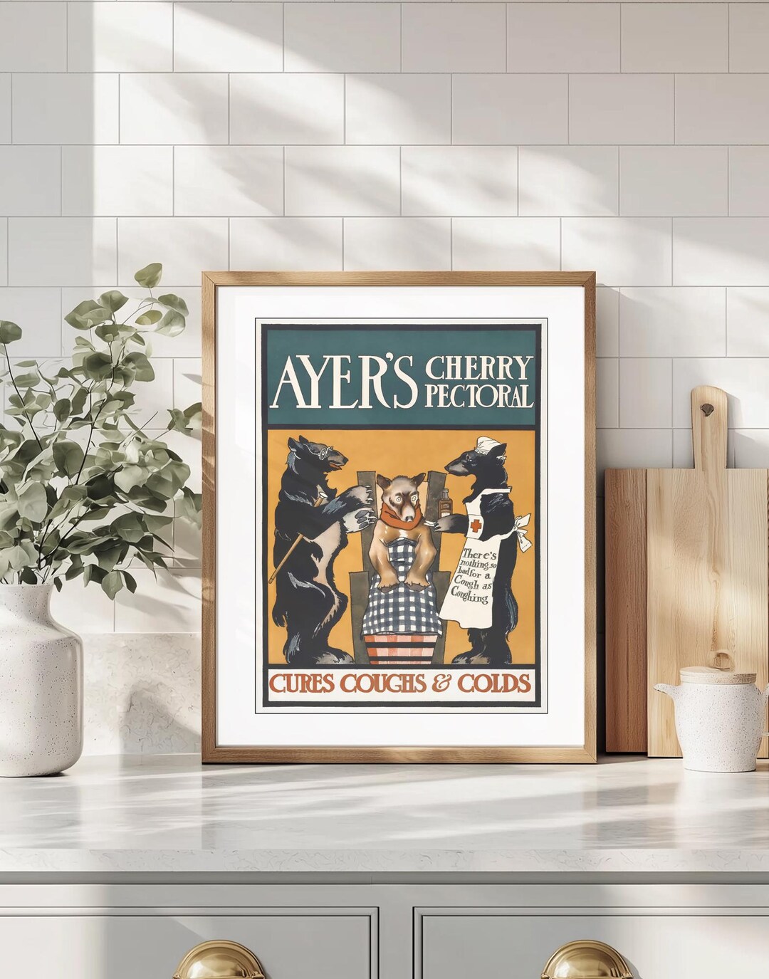 Vintage Ayer's Cherry Pectoral Poster Edward Penfield Digital Print ...