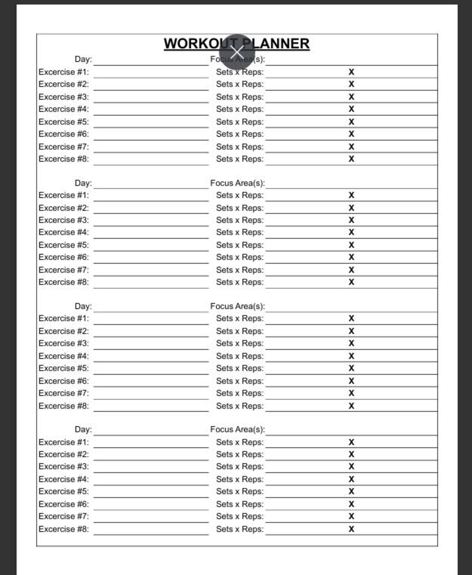 Workout Planner & Tracker - Etsy