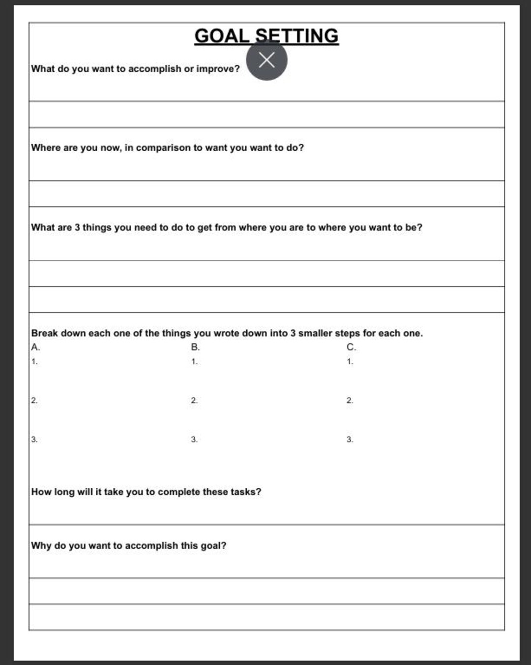 Goal Setting & Problem-solving Templates - Etsy