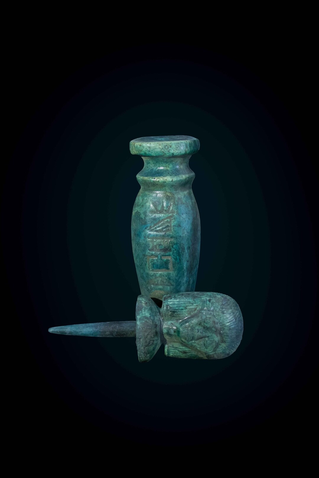Ancient Egyptian Antiquities Eye Makeup Vase Makhala Urn Statue | Rare ...