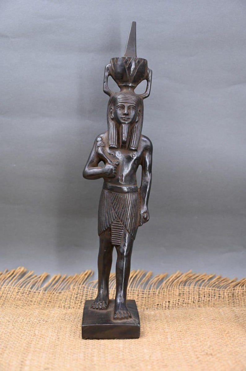 Ancient Egyptian Nefertum Statue: God of the Lotus, Rare Pharaonic ...
