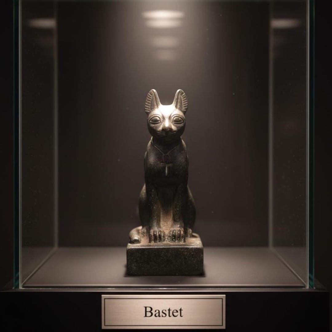 Ancient Egyptian Bastet Statue: Sacred Feline Goddess of Protection ...