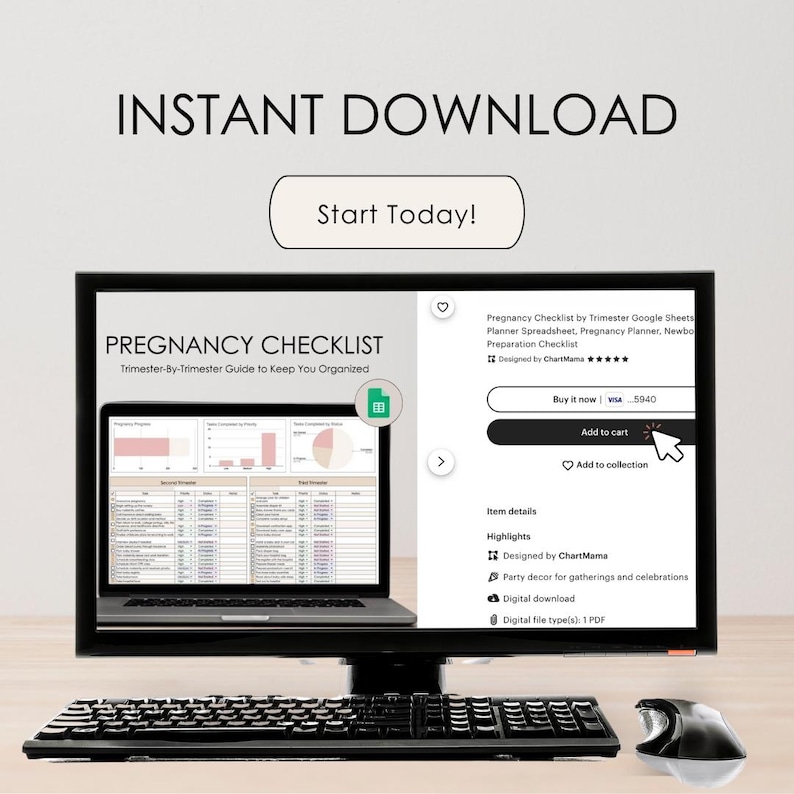 Pregnancy Checklist by Trimester Google Sheets, Baby Planner ...