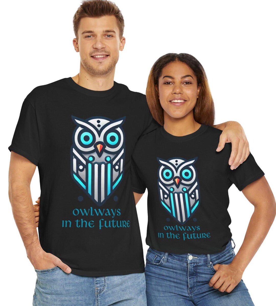 Futuristic Owl T-shirt, Tech Owl Graphic Tee, Neon Owl Shirt, Sci-fi ...