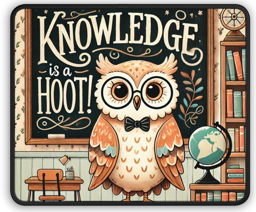 Knowledge is a Hoot Owl Teacher Mouse Pad - Etsy