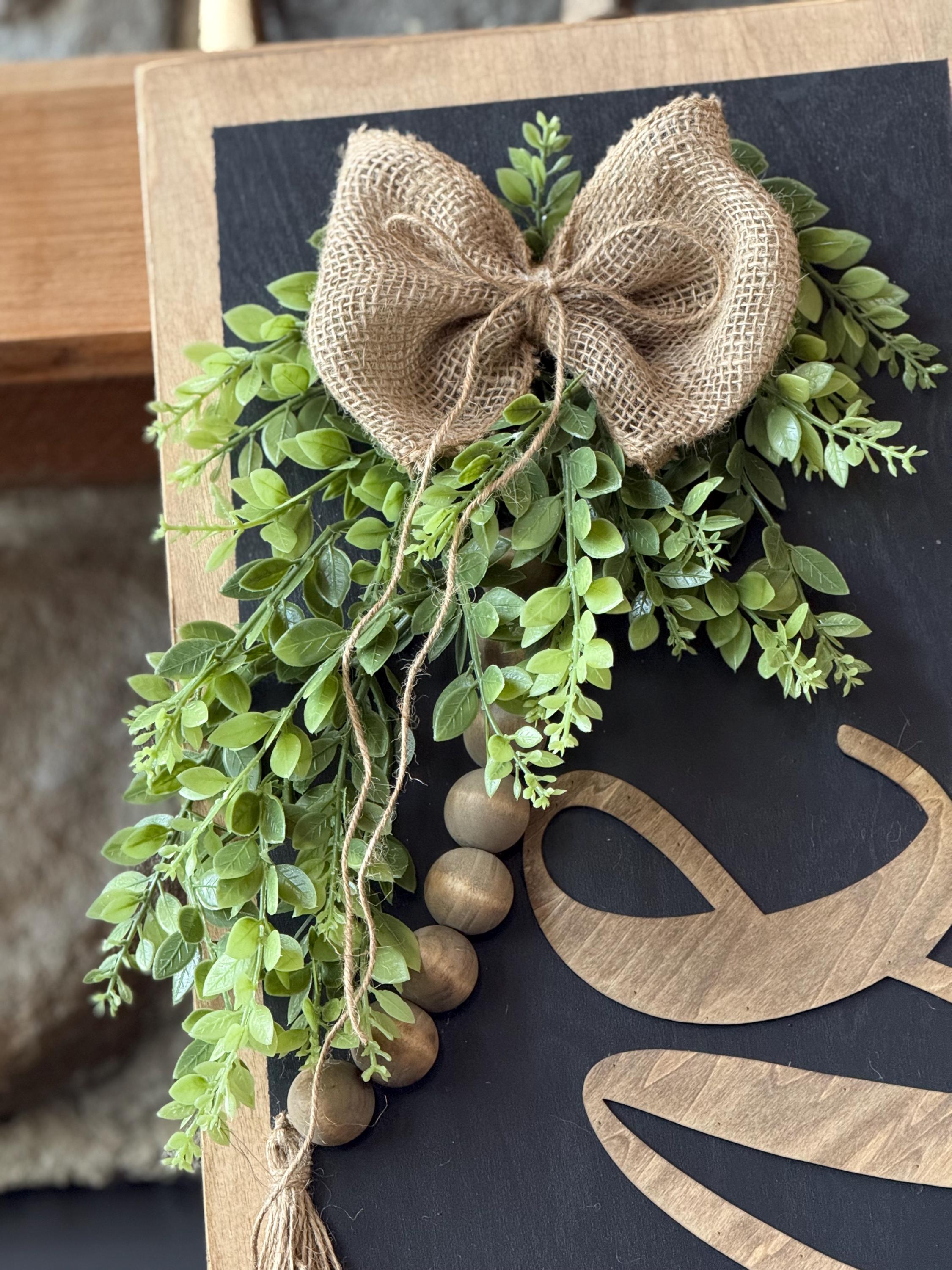 Rustic Farmhouse Welcome Sign – Vertical Wood Porch Decor With Greenery ...