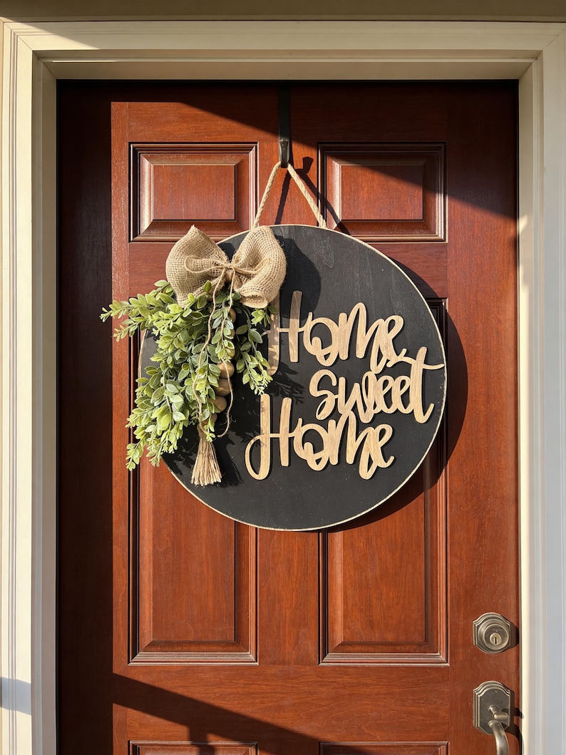 Rustic Farmhouse Welcome Sign – Vertical Wood Porch Decor With Greenery ...