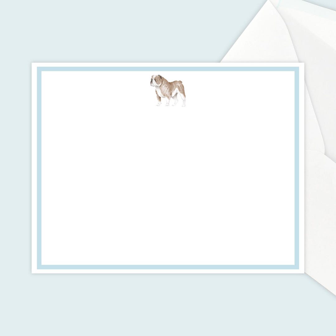 English Bulldog Stationery - Etsy