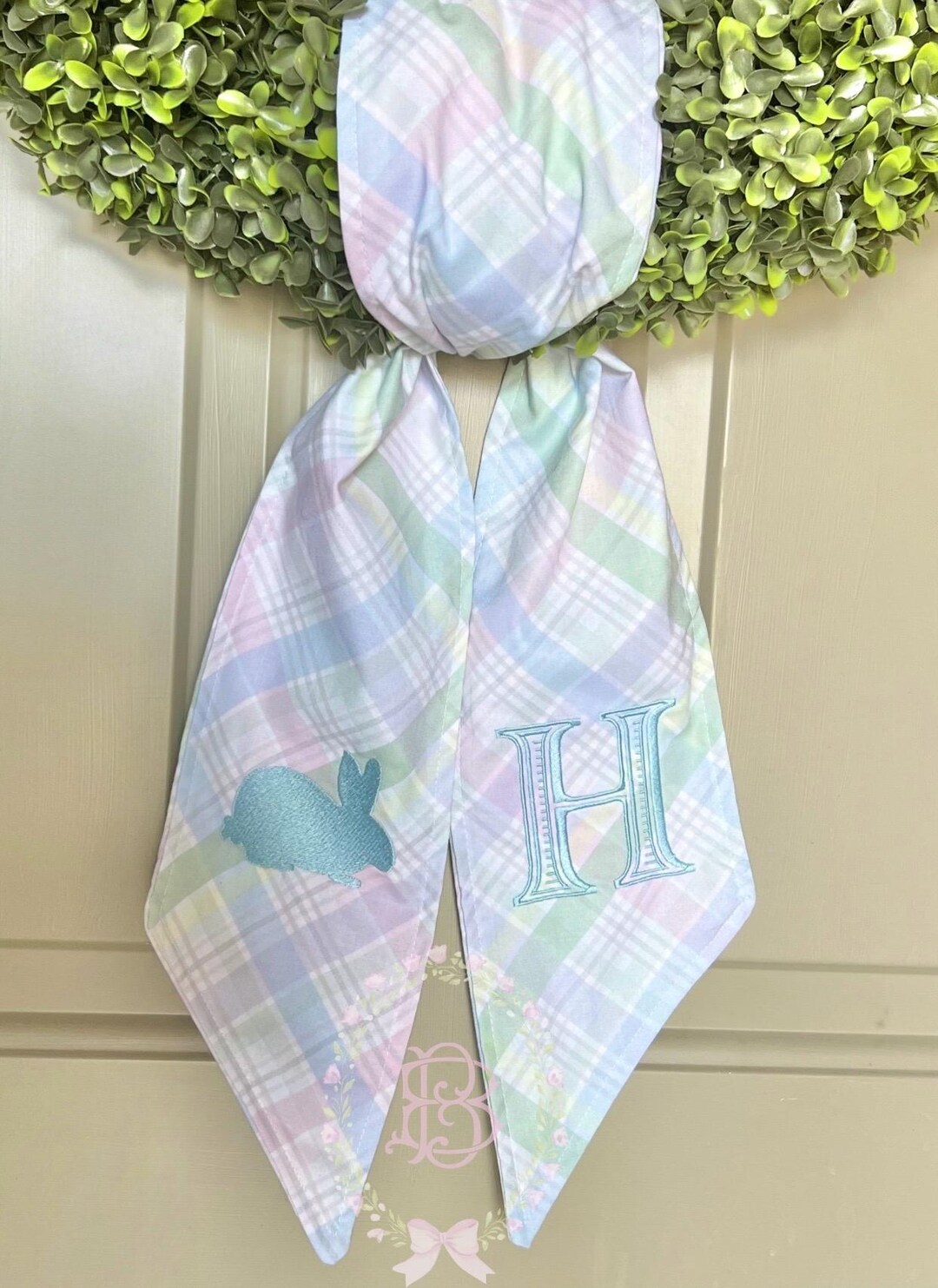Pastel Plaid Easter Spring Wreath Sash - Etsy