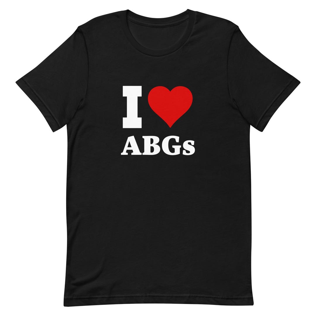 I Love Abgs Shirt, I Heart Abgs Shirt, Abgs Shirt, Funny Men Tee, Dark ...