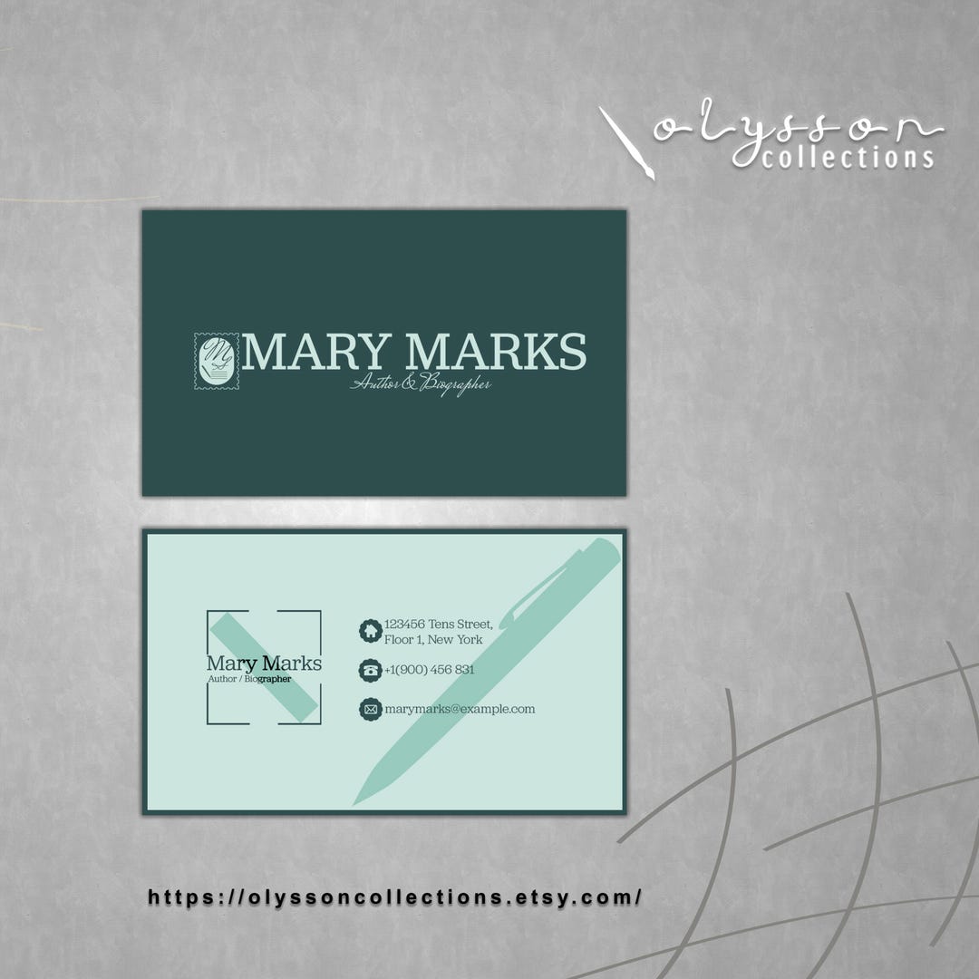 Professional Business Card Template Bundle | Writers Business Card ...